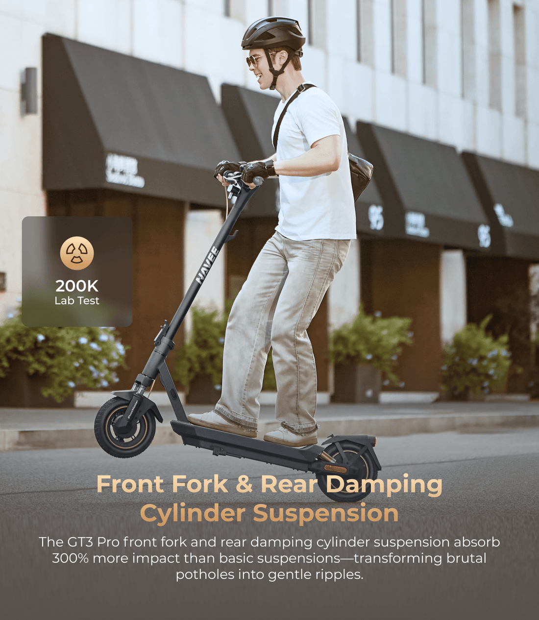 NAVEE GT3 Pro Electric Scooter w/37.3 miles Max Operating Range & 20 m ...